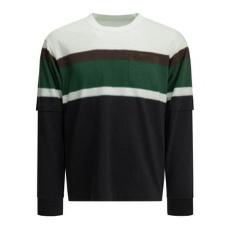 sacai Gestreiftes Sweatshirt aus Baumwolljersey - - Sweatshirts & Hoodies - Herren - Mehrfarbig - M