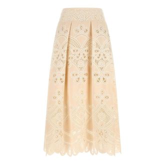 Elie Saab Bestickter langer Rock - - Skirts - Damen - Wei&szlig; - S