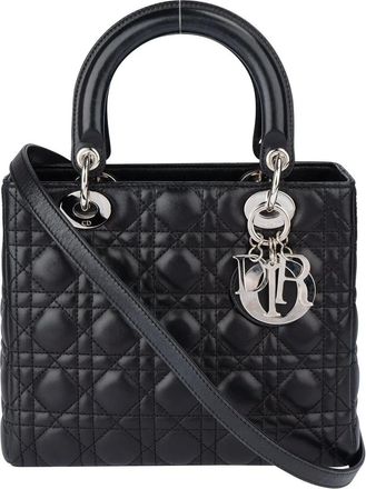 Dior Crossbody Bags - Christian Dior Quilted Leather Lady Dior Handbag - Gr. unisize - in Schwarz - f&uuml;r Damen