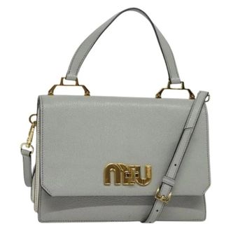 Miu Miu Sac &agrave; main en cuir doccasion - Femme - Pre-owned - Gris - Taille: ONE Size