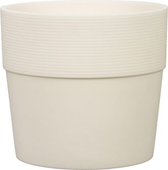Scheurich Groove 17, Blumentopf/Pflanzkübel, rund, Farbe: Avorio, hergestellt mit recyceltem Kunststoff, 8 Jahre Garantie, für den Innenbereich