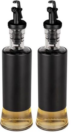 WENKO &Ouml;l & Essig Spender Boga, 300 ml, Ausgie&szlig;er mit 1-Klick Verschluss f&uuml;r feine Dosierung, Glasflasche mit Verkleidung aus rostfreiem Edelstahl & Ku, 5501