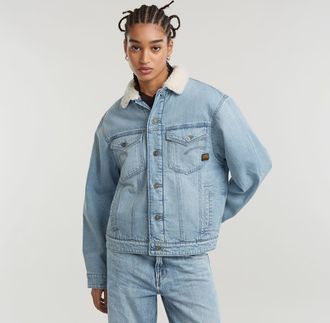 G-Star Relaxed Sherpa Jacke - Hellblau - Damen