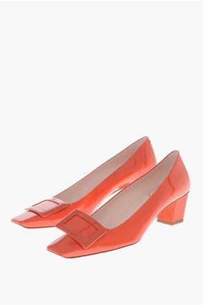 Roger Vivier Patent Leather Pumps BELLE VIVIER with 5cm Front Buckle size 36