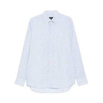 Brioni Gestreiftes Baumwollhemd - - Shirts - Herren - Blau - L