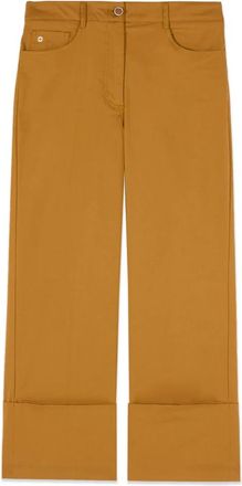 Oltre Femme, Pantalons, Jaune, Taille: 38 FR Pantalon court &agrave; revers