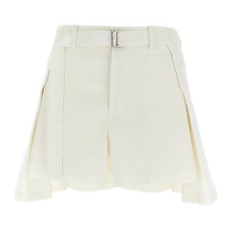sacai Wool Insert Shorts - - Shorts - Damen - Wei&szlig; - M