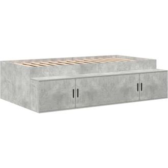 vidaXL Bett mit Stauraum Betongrau 90 x 200 cm Holzwerkstoff Vidaxl