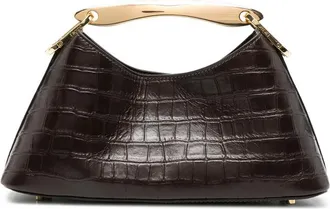 Elleme Mini Boomerang Croc-effect Leather Tote Bag