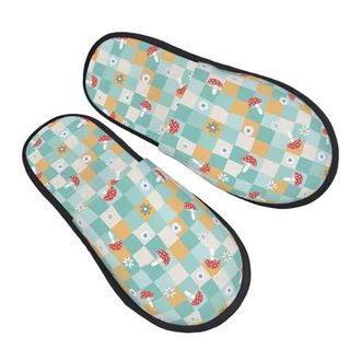 Generic Pantoufles Unisexes Fleurs Et Champignons House Chaussures Adultes Doubl&eacute;es En Peluche Pantoufles DExt&eacute;rieur, Pour Hommes, Femmes, F&ecirc;te, M