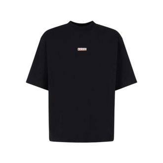 Marni Logo Patch Drop Shoulder T-Shirt - - Tops - Damen - Schwarzk - 3XL