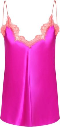 Roberto Cavalli Femme, Blouses et Chemises, Rose, Taille: 38 FR Top avec d&eacute;tails en dentelle