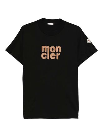 Moncler t-shirt à logo brodé - Noir