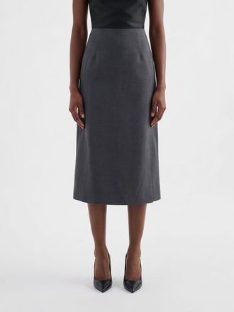 Jil Sander Hoch taillierter Woll-Midi-Bleistiftrock mit Schlitz