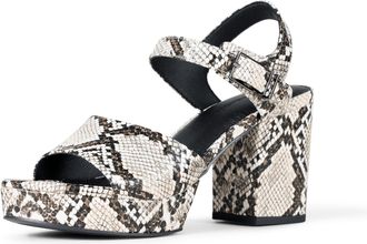 Amazon Essentials Damen Sandale mit Plateauabsatz, Optik Schlange, 39.5 EU