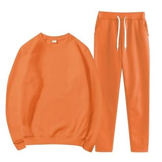 Generic V&ecirc;tements de sport pour femmes &agrave; la mode sport d&eacute;contract&eacute; couleur unie veste sweat-shirt pantalon col rond surv&ecirc;tement femme surv&ecirc;tement femme surv&ecirc;t