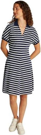 Tommy Hilfiger Robe Polo Femme Lyocell Fit & Flare, Multicolore (Dark Night Navy/Calico STP), XL