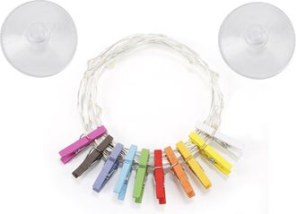 Kikkerland Lichterkette f&uuml;r Fotos, W&auml;scheklammern