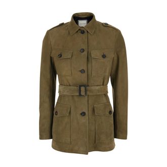 Tagliatore Femme, Vestes, Vert, Taille: 42 FR Veste en cuir crois&eacute;e