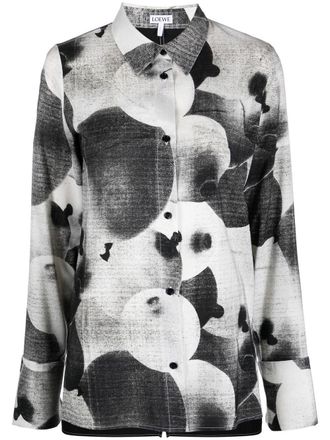 Loewe Hemd mit abstraktem Print - Grau