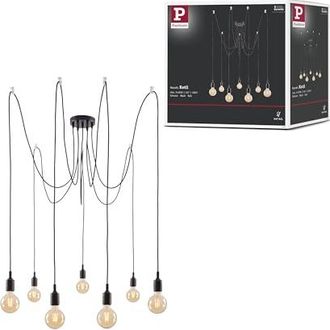 Paulmann 50390 Neordic Pendelleuchte Ketil 7-flammig Spinne max. 7x60 Watt H&auml;ngelampe ohne Leuchtmittel Schwarz Silikon, Metall H&auml;ngeleuchte E27