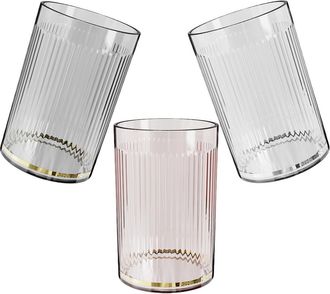 Hemobllo Tofficu 3 St&uuml;ck Mundsp&uuml;lbecher aus Bruchsicherem Pet Zahnb&uuml;rstenhalter und Trinkbecher f&uuml;r Badezimmer Glatte Oberfl&auml;che Reisefreundlich Wei&szlig; Schwarz R