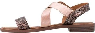 Fitters Footwear Grande Sandale Ava pour Femme, Chaussure Grande Taille à la Mode, Sandale Confortable avec imprimé Serpent (42 EU, Rose)
