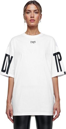 Trueprodigy Oversize-Shirt Viktor F Logoprint Rundhals dicker Stoff