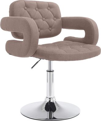 Clp Lounger Dublin Stoff-Bezug I Polsterstuhl Höhenverstellbar Und Drehbar, Farbe:Taupe