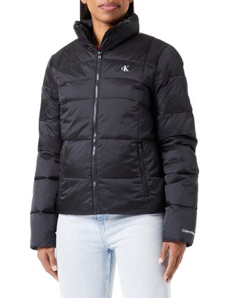 Calvin Klein Jeans Damen Jacke Short Fitted Jacket Steppjacke, Schwarz (Ck Black), XXL