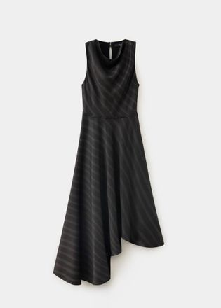 Mango Robe &agrave; rayures bas asym&eacute;trique gris - Femme - XS - MANGO