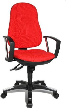 Topstar Topstar 9020AG21, Trend SY 10, Bürostuhl, Schreibtischstuhl, ergonomisch, mit Armlehnen, Bezugsstoff rot, 45D x 46W x 115H cm