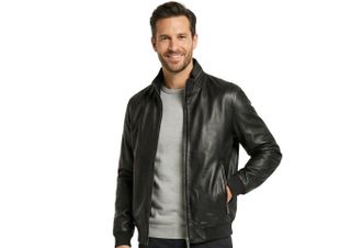Bugatti Lederjacke BUG-079 Bugatti - Herren Lederjacke Lammnappa Blouson schwarz