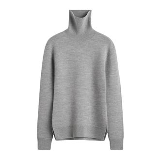 Toteme Pullover mit hohem Kragen aus Doppelstrick - - Knitwear - Damen - Grau - M
