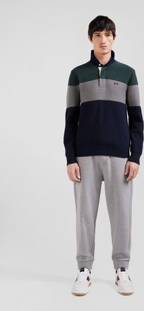 Eden Park Pull Col Maillot En Coton Vert &Agrave; Jeux De Maille Coupe Regular