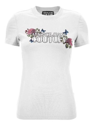 Versace Jeans Couture t-shirt &agrave; fleurs - Blanc
