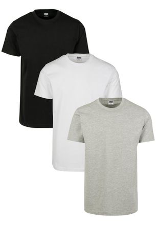 Urban Classics Herren Basic Tee 3-Pack Dreierpack T-Shirt, Mehrfarbig (Black/White/Grey 01563), XXX-Large (Herstellergr&ouml;&szlig;e: 3XL) (3er Pack)