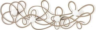 Arti e Mestieri Arti E Mestieri - Porte-manteau mural Doodle 77 x 25 cm en fer beige avec boutons - Design moderne aux lignes entrelacées - Fixation murale