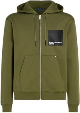 Karl Lagerfeld Karl Lagerfeld Jeans, Homme, Sweat &Agrave; Capuche Avec Logo Box, Coupe R&eacute;guli&egrave;re, Vert, L