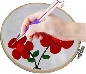 SOLUSTRE Teiliges DIY Stickwerkzeug mit Sticknadeln und Fädelstahldrähten Langlebige Punch Needle Stifte mit Komfortablem Griff für Präzises Sticken und Filzen