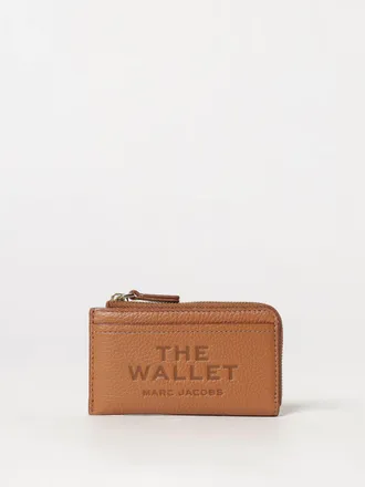 Marc Jacobs Porte-cartes The Wallet en cuir grain&eacute; avec zip et logo emboss&eacute;
