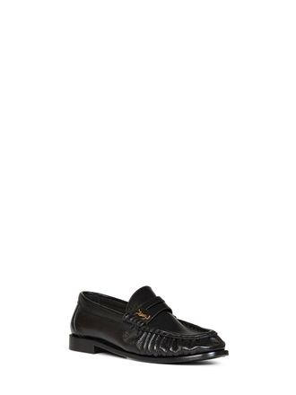 Saint Laurent Womens Loafers Le Loafer Shiny Nappa Black Lambskin