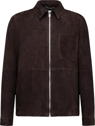 Drykorn Veloursleder-Blouson mit Hemdkragen in