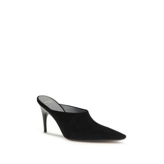 Balenciaga Womens Black Suede Leather Mules