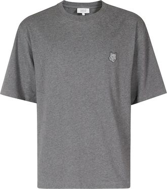 Maison Kitsun&eacute; Fox Head Oversize T-Shirt - - Tops - Herren - Grau - S