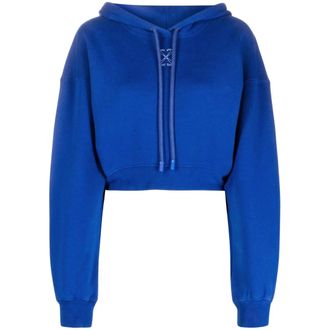 Off-white Off-white Embr Mini Arrow Crop Hoodie Blau
