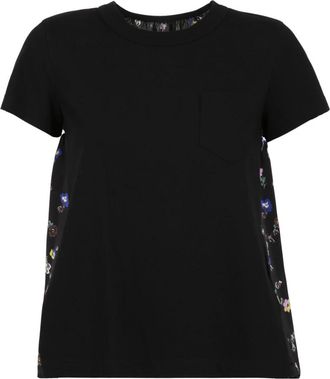 sacai Femme, Tops, Noir, Taille: 40 FR T-Shirt