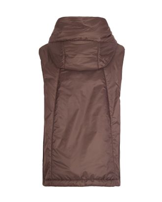 Max Mara Womens Sleeveless Jacket Greengo Hazelnut Polyester Waistcoats & Gilets