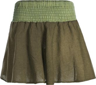 vishes Alternative Bekleidung - Damen Mini-Rock Baumwolle Casual elastischer Bund Olive 34-40