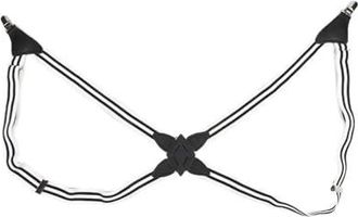 Generic Bretelles r&eacute;glables pour homme - Bretelles en X dans le dos - Clip de chemise - Ceinture &eacute;lastique - Bretelles pour femme, noir/blanc, taille unique